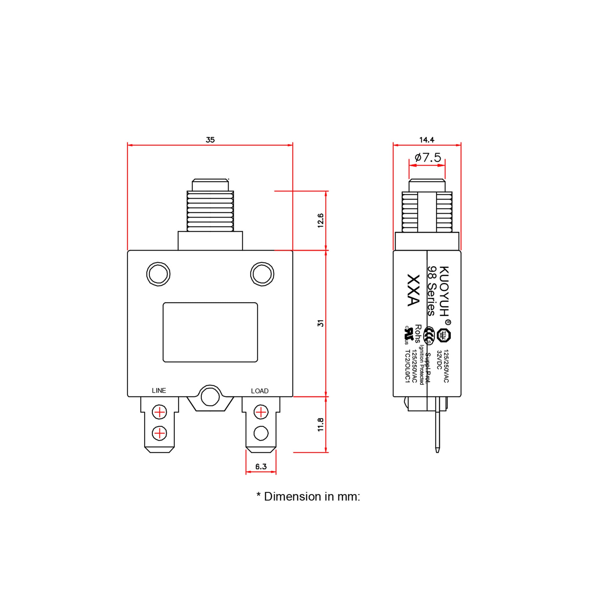 98 Series Thermal Circuit Breaker — National Arrow and Emergency